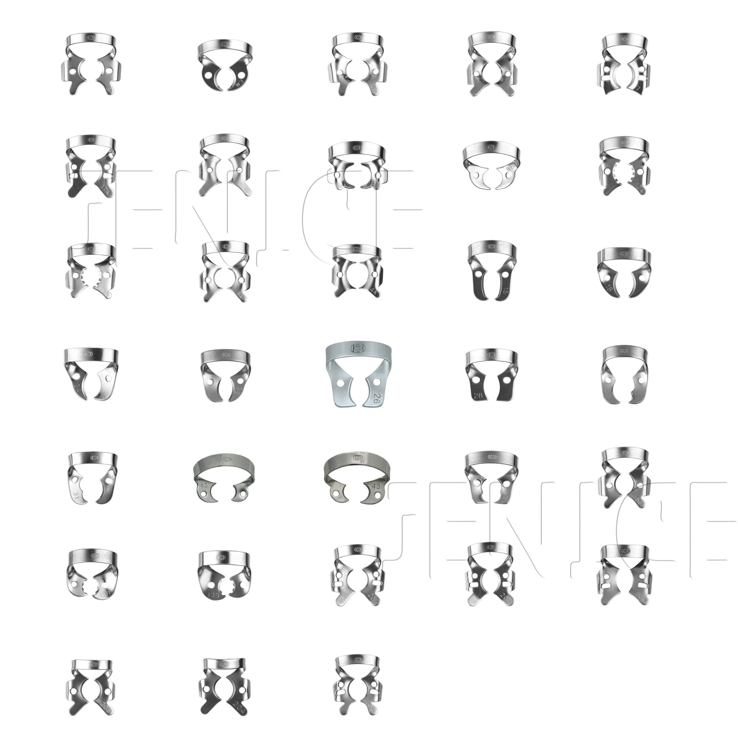 KSK Rubber Dam Clamps, Molar 橡皮障夾(大臼齒) | 健良牙材JENICE Dental