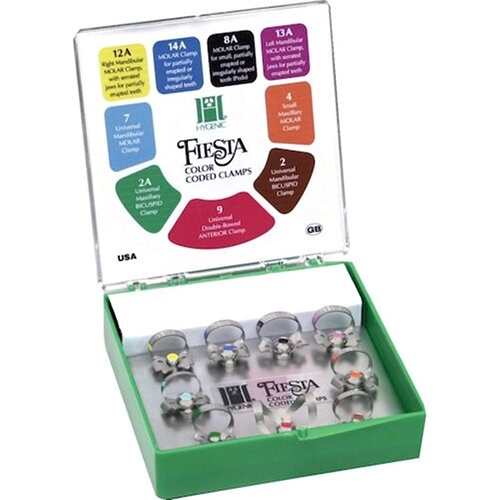Hygenic FIESTA 9 Colour Coded Winged Clamp Pak | 健良牙材JENICE Dental